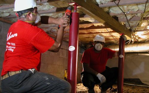 SafeAdjust Crawl Space Support Column Installation | Olshan Foundation ...